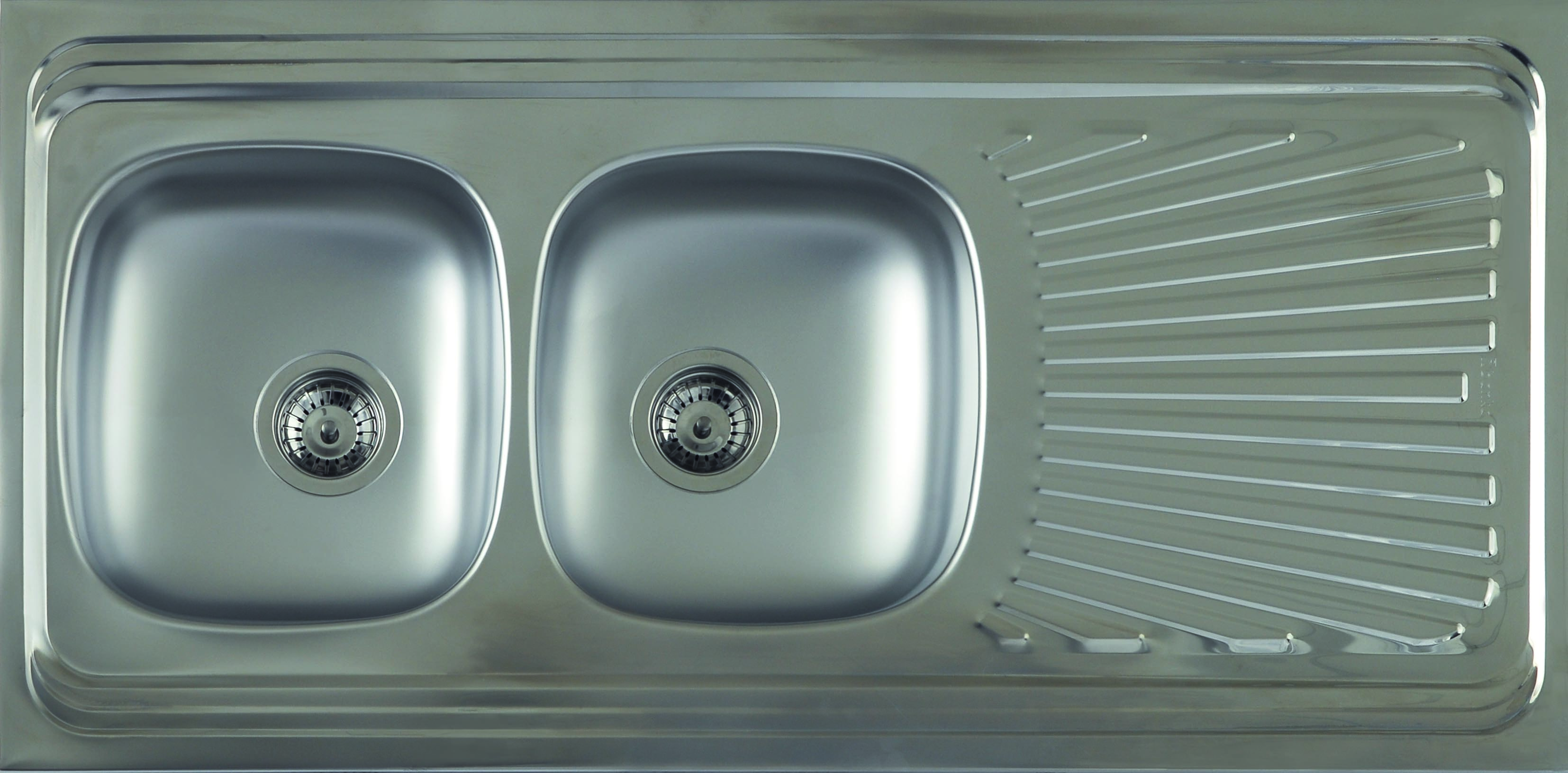 EVIER INOX A POSER 120 2 CUVES - 18/10 MONOBLOC - GAPP Habitat